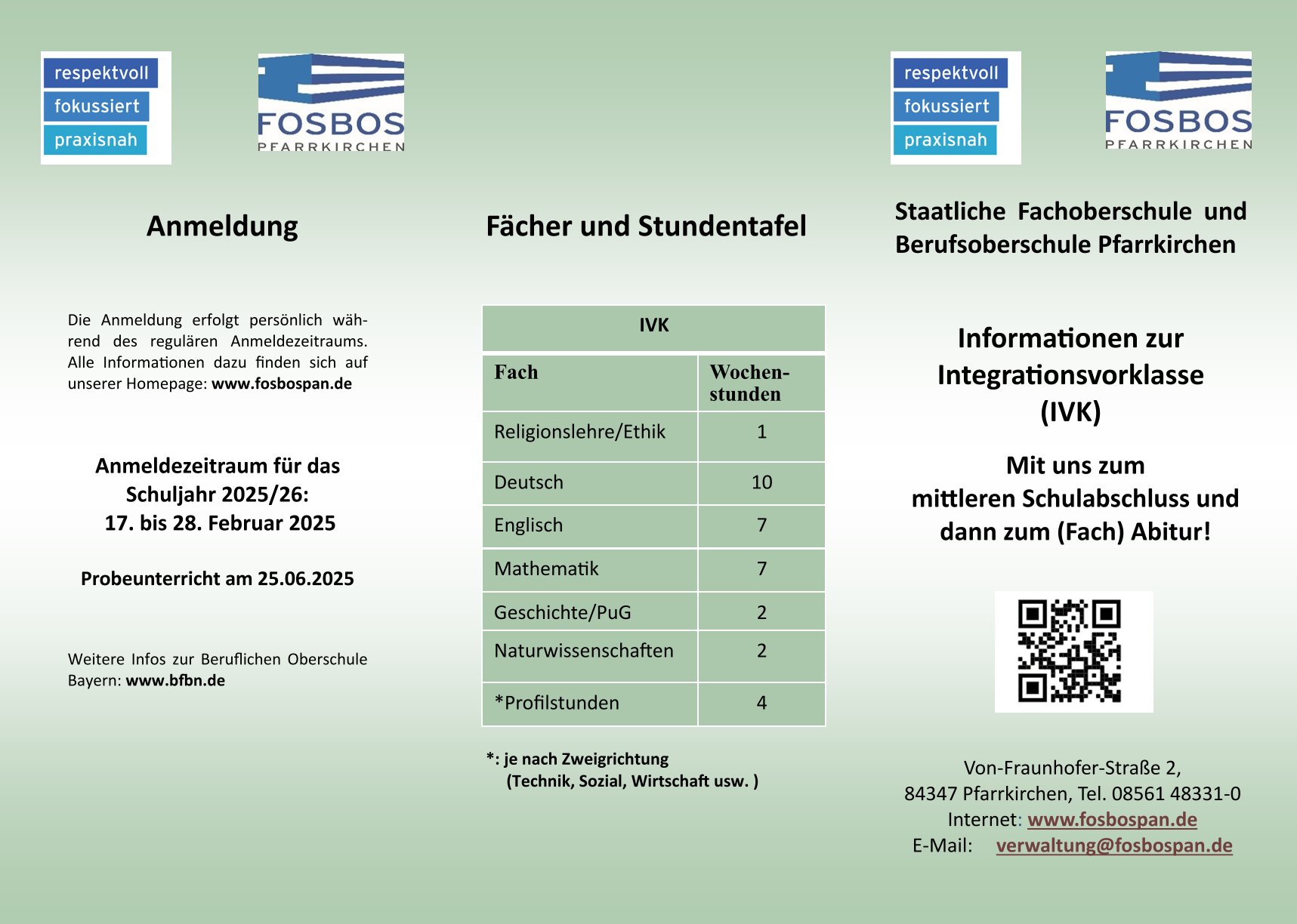 FOS BOS Pfarrkirchen - FOSBOS Pfarrkirchen : FOSBOS Pfarrkirchen