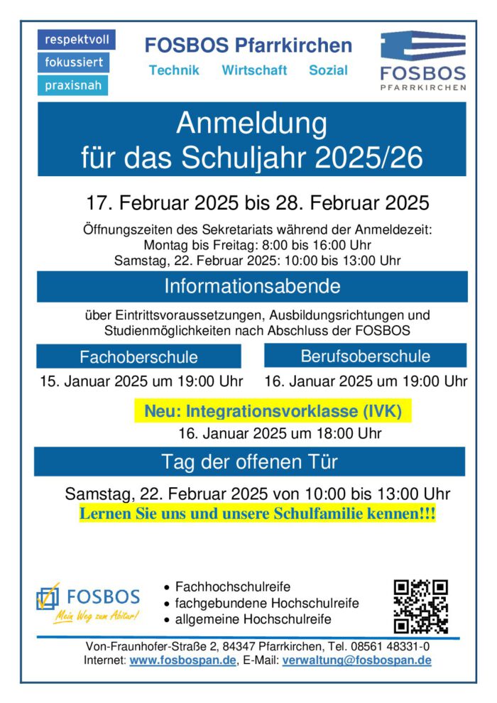 FOS BOS Pfarrkirchen - FOSBOS Pfarrkirchen : FOSBOS Pfarrkirchen
